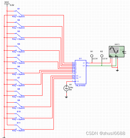 Multisim14.0仿真应用设计（三十五）74LS165 8位边沿触发式移位寄存器应用仿真-CSDN博客