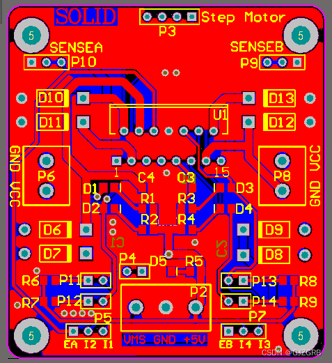 基于L298N双H桥电机驱动板设计评估板硬件（原理图+PCB）工程文件-CSDN博客