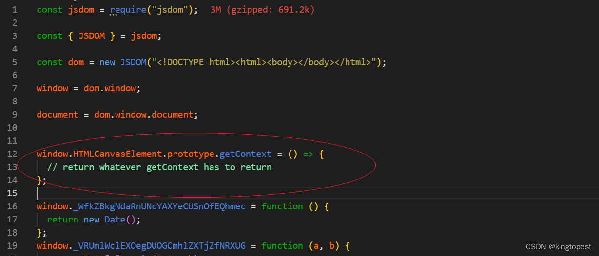 解决报错：Not implemented: HTMLCanvasElement.prototype.getContext (xxx installing the canvas npm pack ...