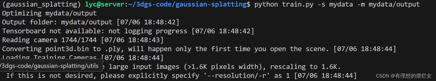 【3DGS】Ubuntu系统下完成3D Gaussian Splatting自采数据集的重建、评估及可视化_ubuntu xi tong da jian 3d gaussian ...