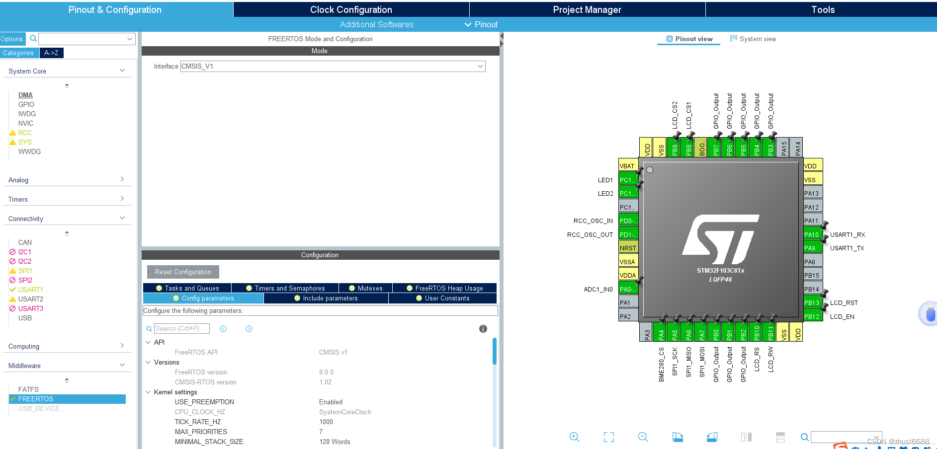 Proteus8.0仿真应用设计（十四）基于FreeRTOS、STM32F103C8、HAL库、BME280、LCD12864的温度、湿度和大气压力采集应用设计仿真_基于freertos的环境 ...