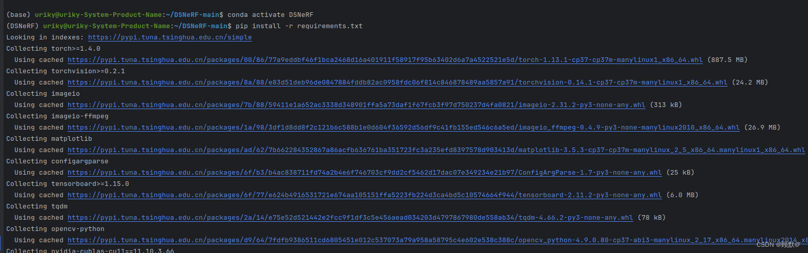 Requirement already satisfied: torch＞=1.4.0 in /home/uriky/anaconda3/lib/python3.11/site ...