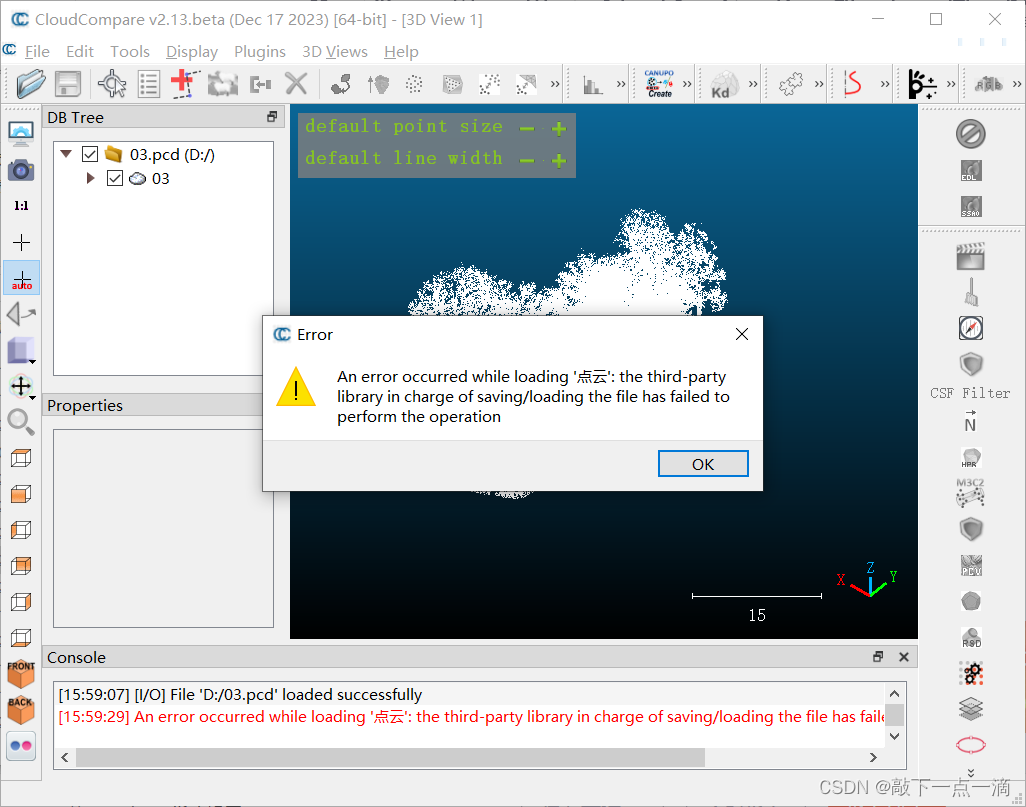 the third-partylibrary in charge of saving/loading the file has failed toperform the operation问题 ...