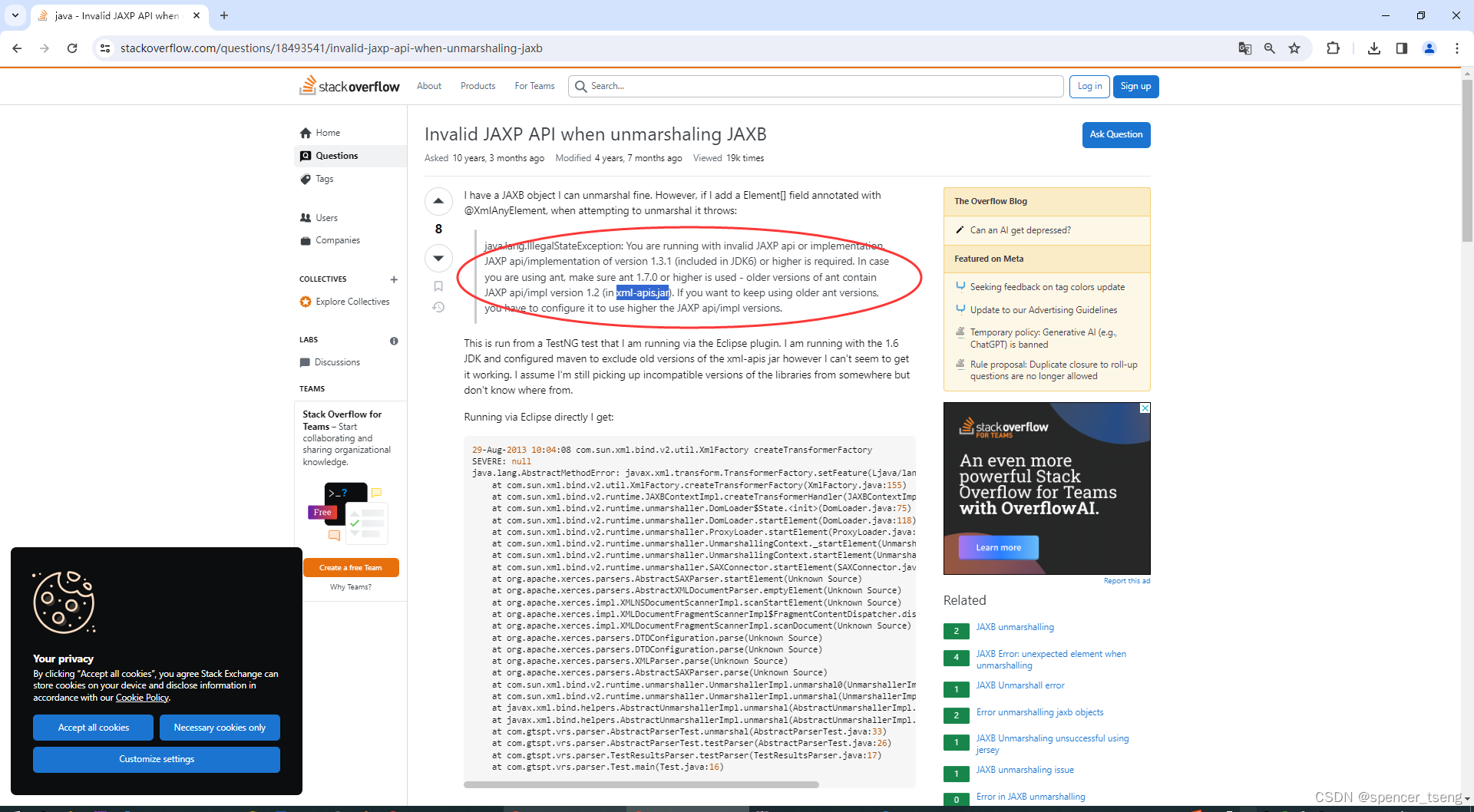 java.lang.AbstractMethodError:javax.xml.transform.TransformerFactory.setFeature(Ljava/lang ...