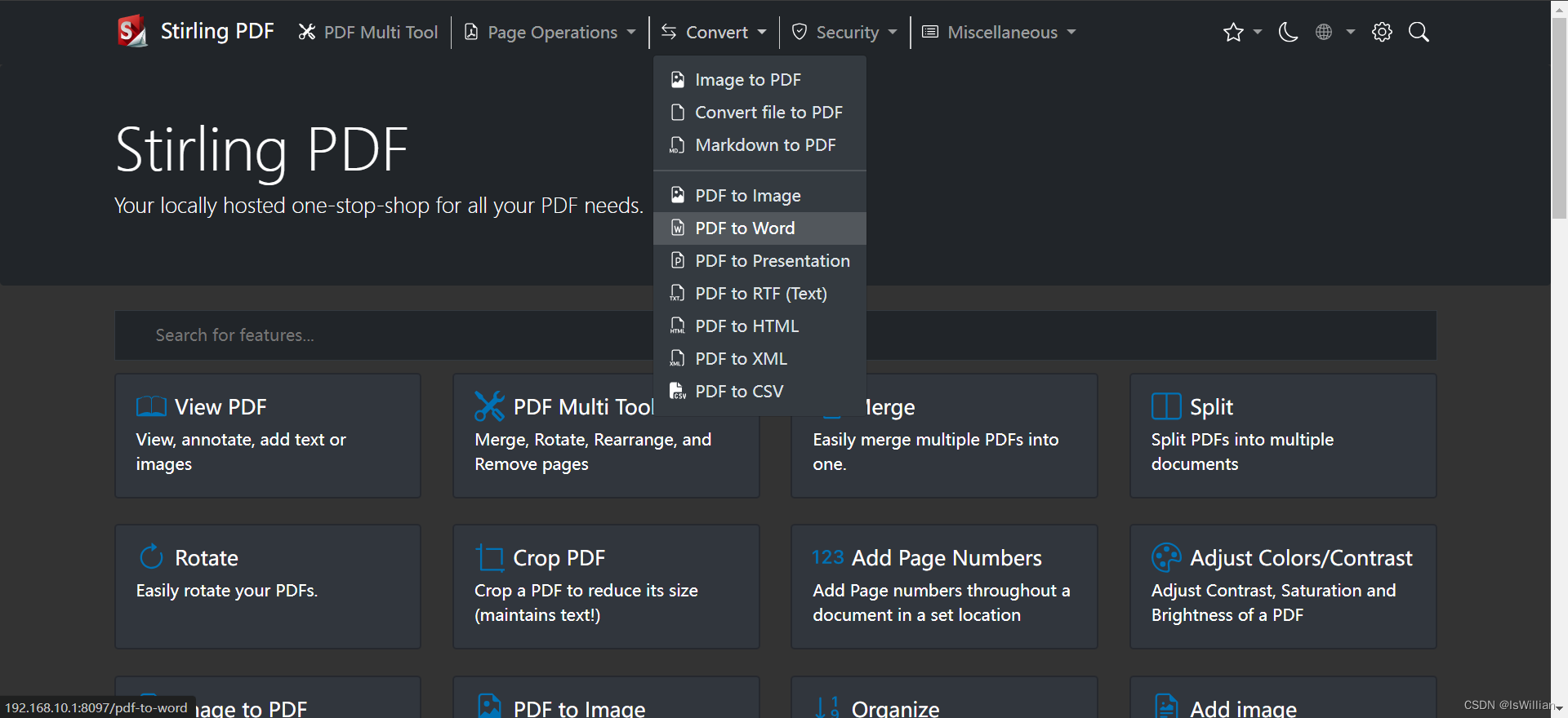 Docker服务(Stirling PDF)实现PDF转WORD_s-pdf docker-CSDN博客