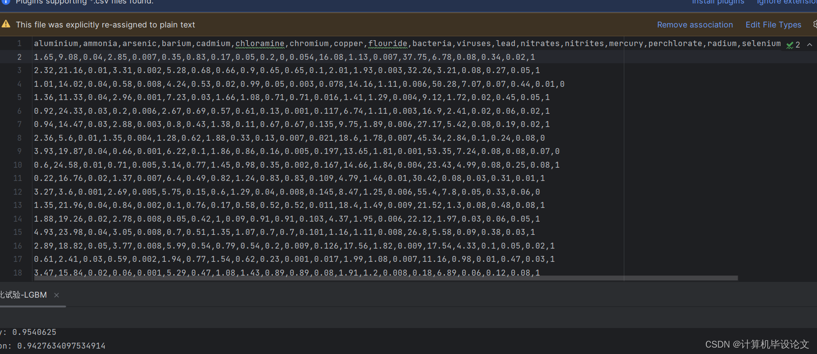 实战8：机器学习水质安全检测水质安全影响因素完整数据代码-可直接运行-计算机毕设_水质安全分析csdn-CSDN博客