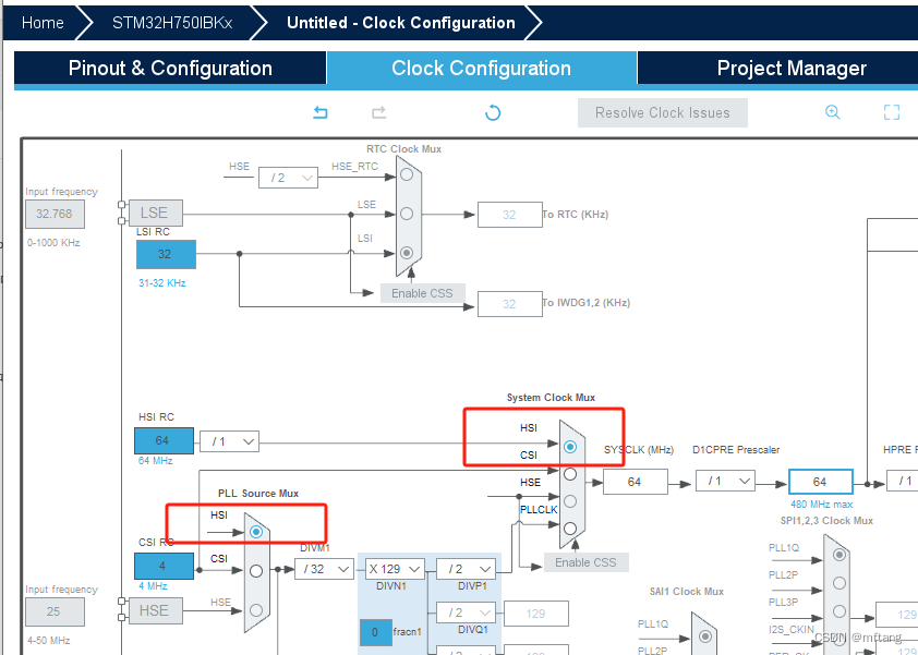 STM32H7内部时钟的介绍和配置方法_stm32h7 时钟配置-CSDN博客