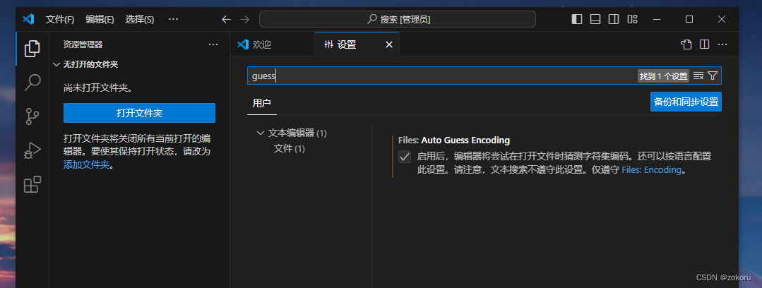 VSCode设置自动字符集Auto Guess Encoding识别GBK,GB2312字符集-CSDN博客