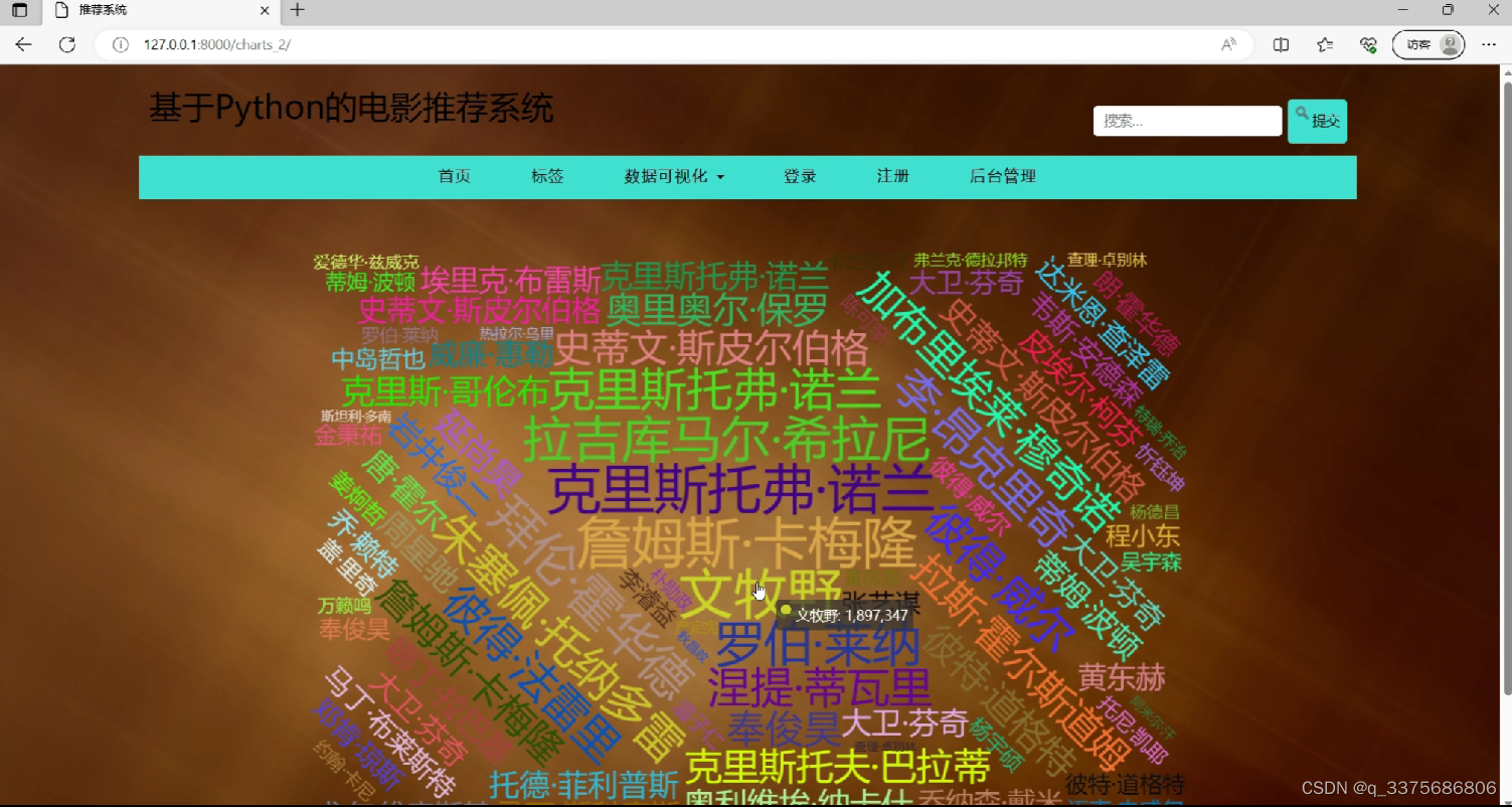 基于python电影推荐系统 协同过滤推荐算法 爬虫可视化 毕业设计（源码文档） Python基于物品推荐电影代码 Csdn博客 