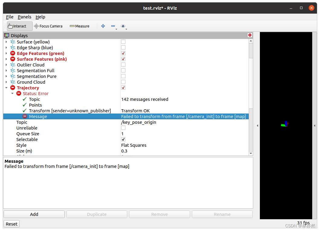 运行LeGO-LOAM、LOAM时RVIZ没有点云图像_lego-loam没有点云-CSDN博客