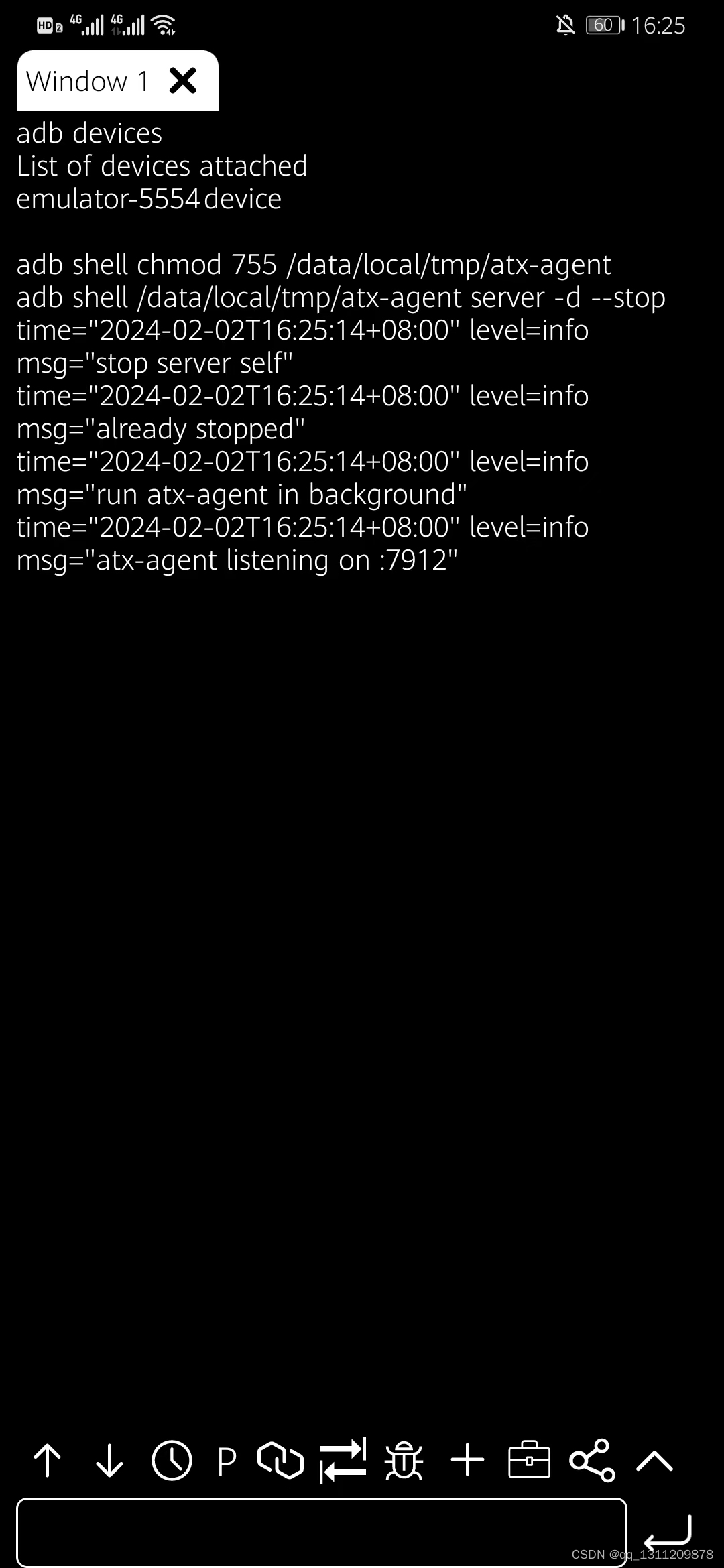 手机python直接运行自动化测试程序，这样开启后台ATX-agent，在手机上也能运行ADB命令，让ATX-agent服务 ...