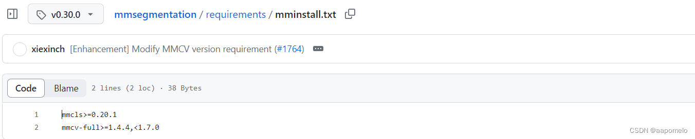 mmsegmentation指定版本安装_mmsegmentation版本-CSDN博客