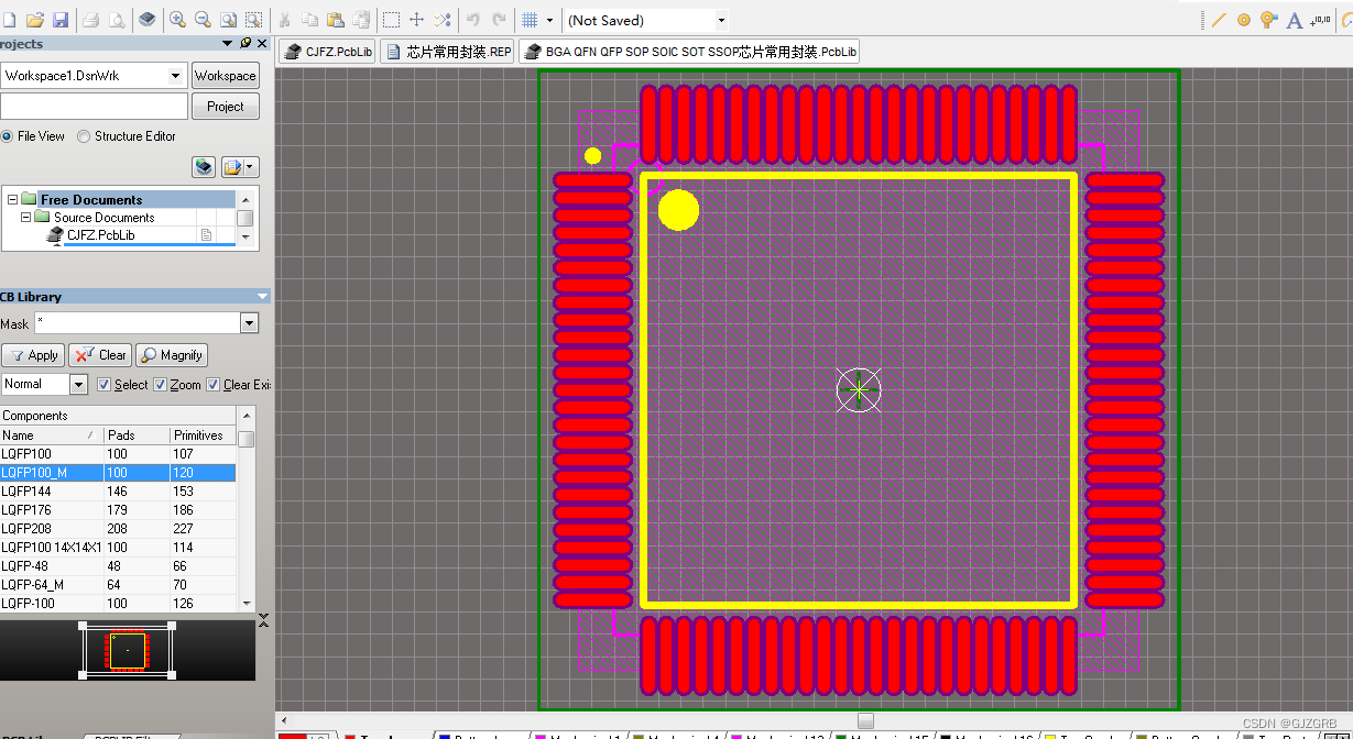 常用芯片BGA QFN QFP SOP SOIC SOT SSOP封装封装库Altium AD元件库（PCB封装库）_tssop封装库-CSDN博客