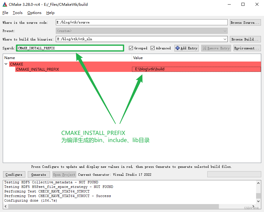 详细图文讲解CMake编译VTK，包含详细的编译环境版本_vtk编译-CSDN博客