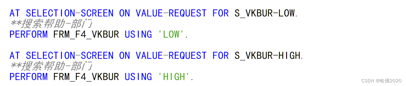 ABAP-ALV-选择屏幕：F4搜索帮助_abap alv搜索帮助-CSDN博客