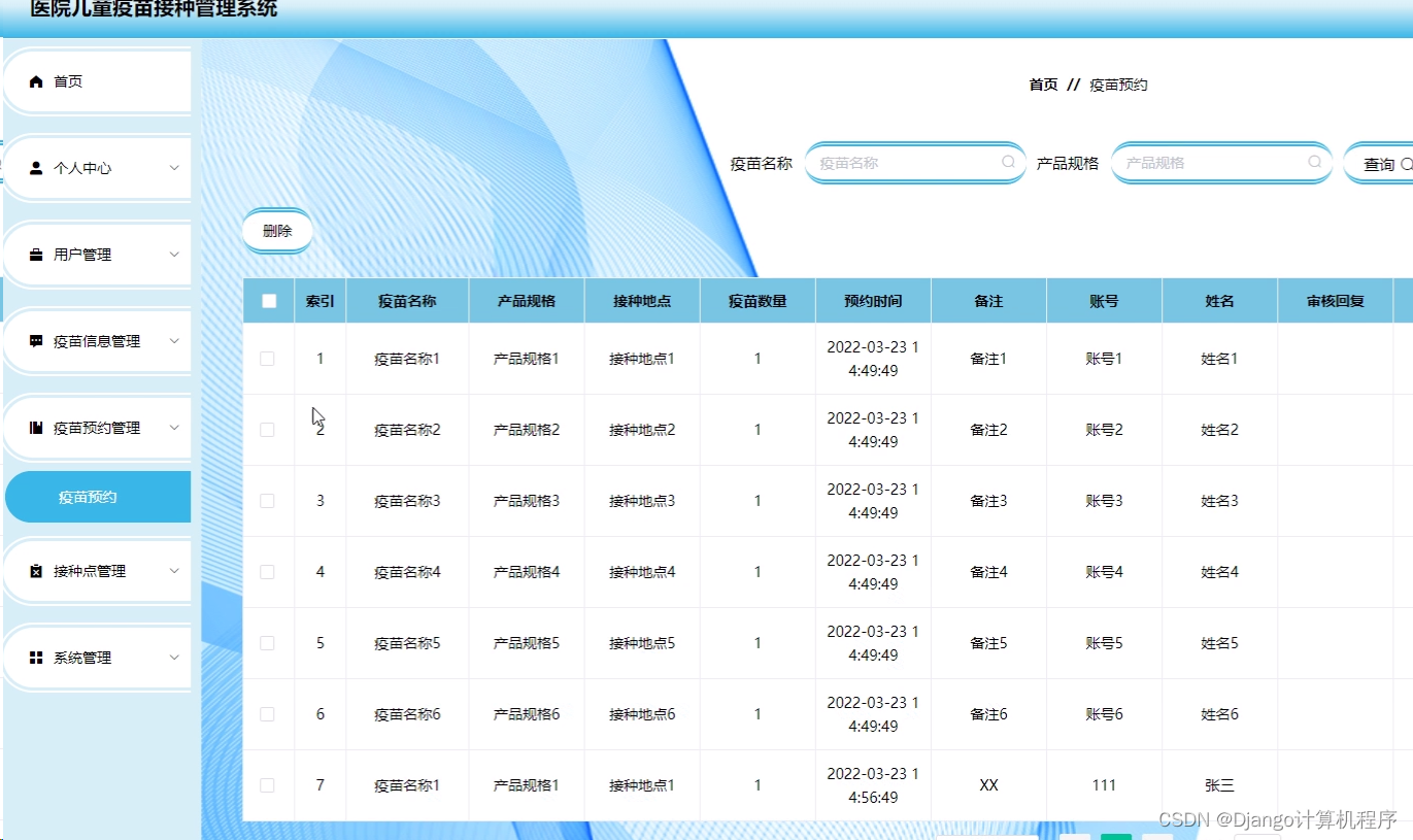 Java毕业设计医院儿童疫苗接种管理系统(springbootmysqljdk18meven) Csdn博客