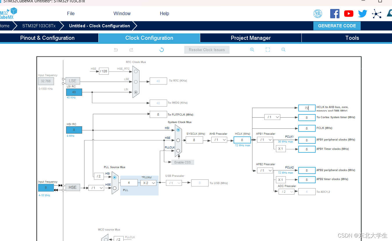 STM32F103C8T6基础开发教程（HAL库）点亮第一颗LED(PC13端口)_stm32f103c8t6pc13点亮、-CSDN博客