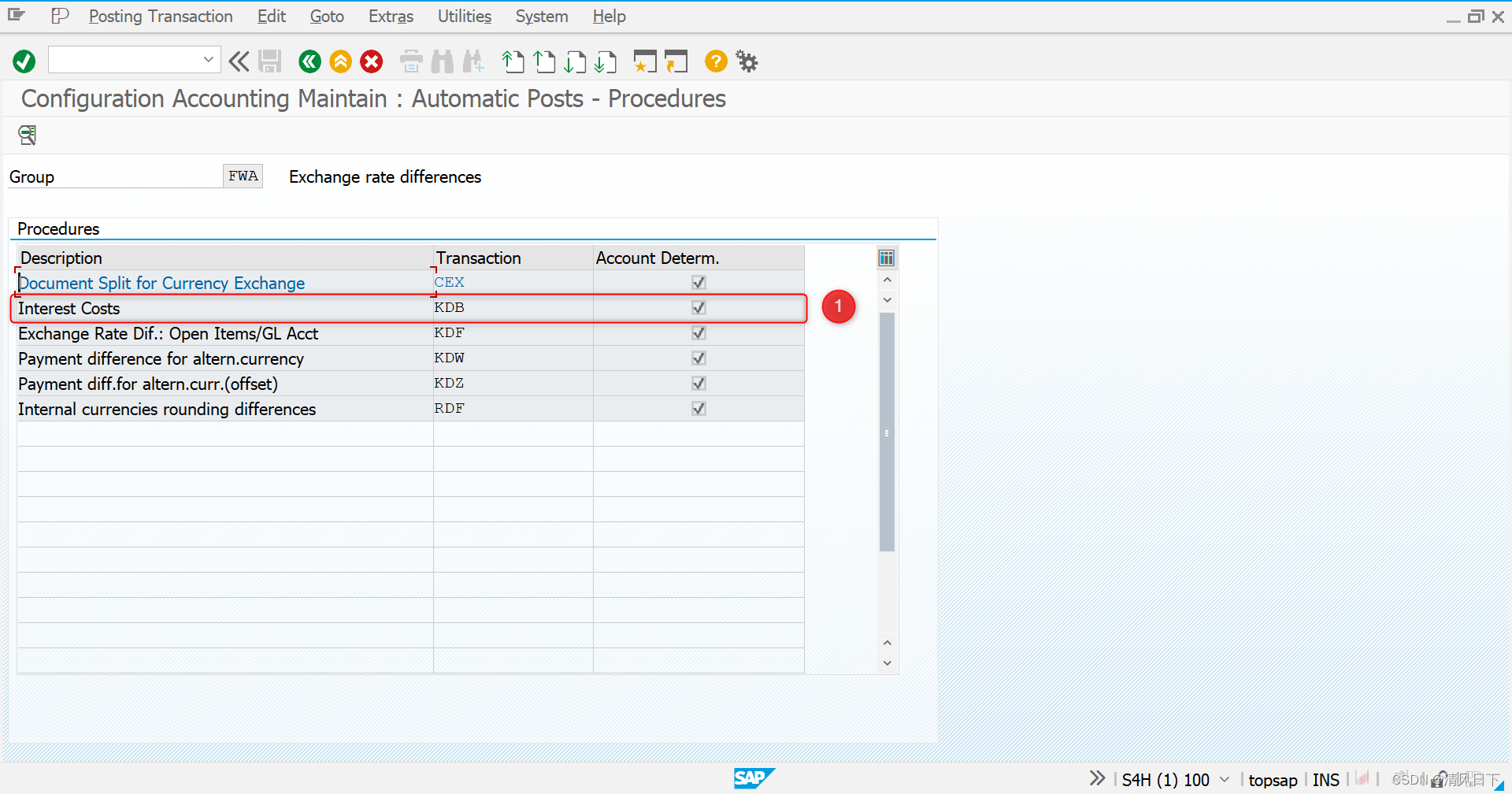30 FI配置-财务会计-外币评估-准备外币评估的自动过账(OBA1-Prepare Automatic Postings for ...