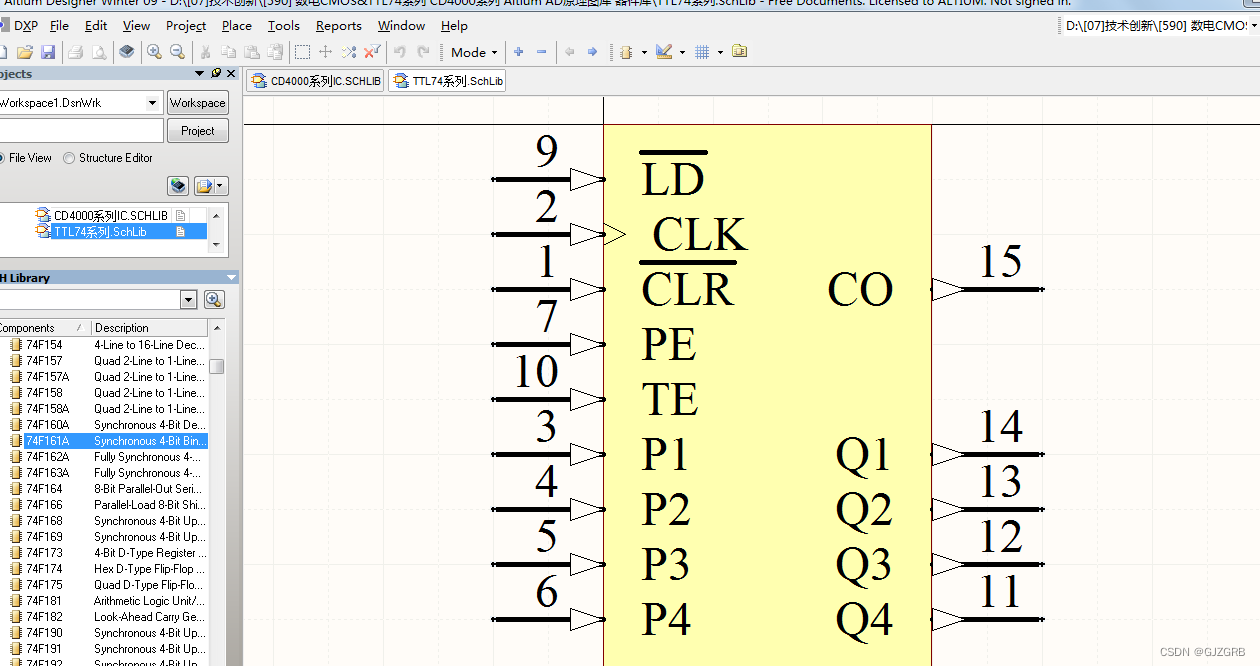 常用数字电路 CMOS TTL74系列 CD4000系列芯片AD原理图封装库（原理图器件库合集）_ad中74系列元件库-CSDN博客