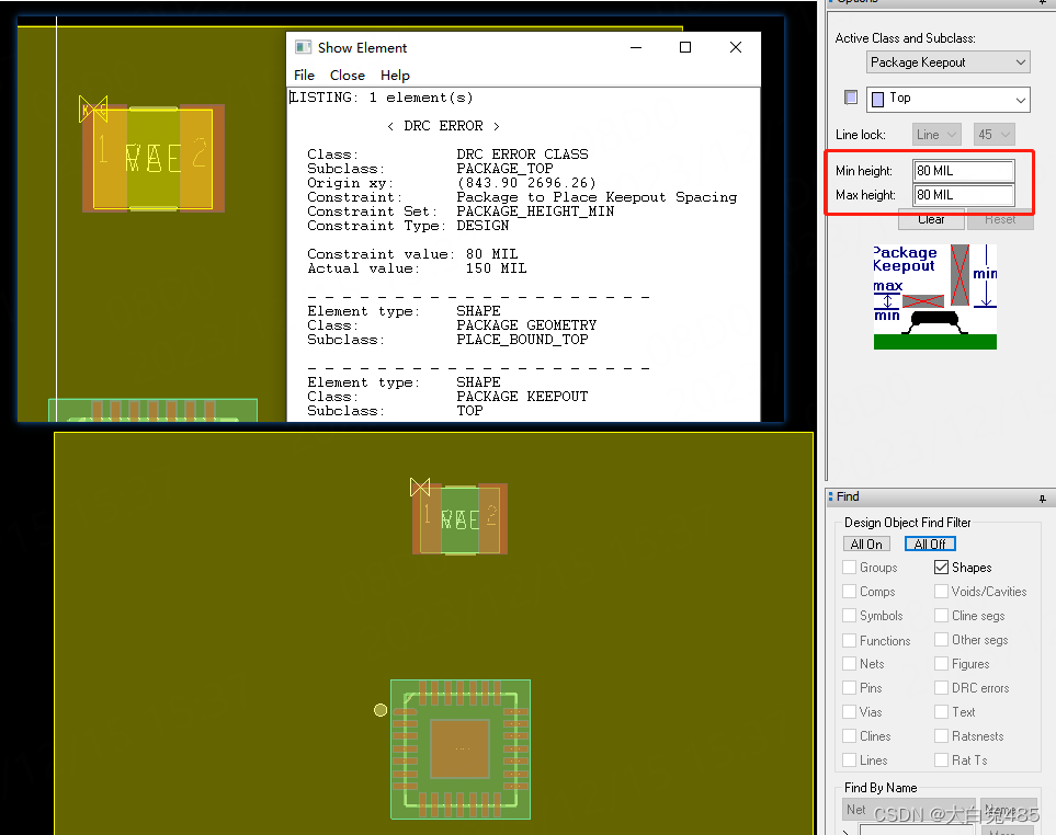 allegro PCB里面的器件限高区域设置_package to place keepout spacing-CSDN博客