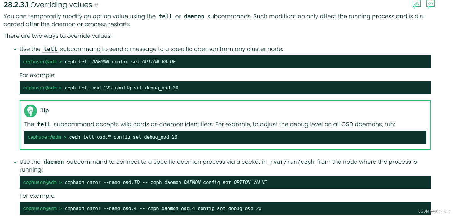 关于如何修改Ceph配置参数的总结_ceph config set-CSDN博客