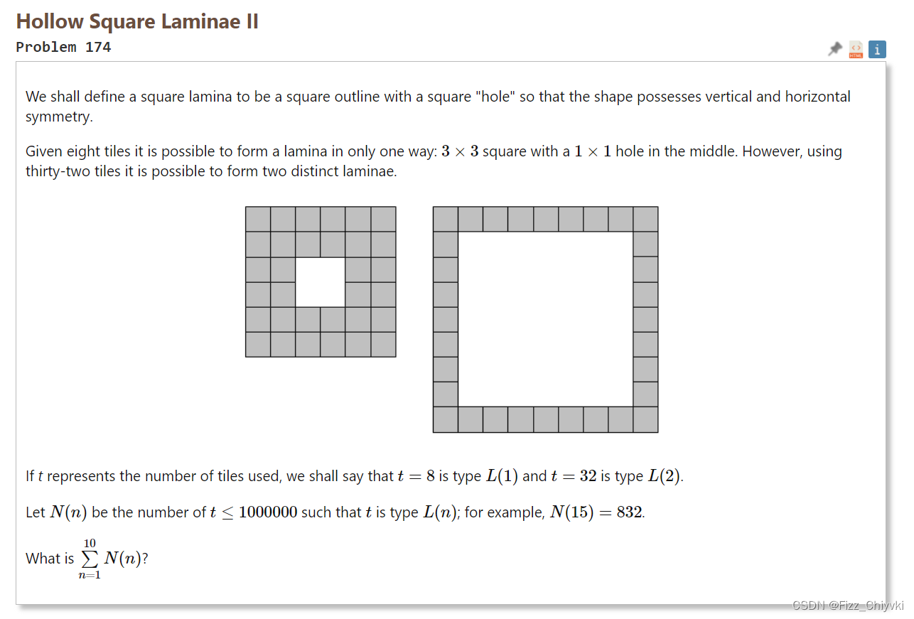 Project Euler_Problem 174_Hollow Square Laminae II-CSDN博客
