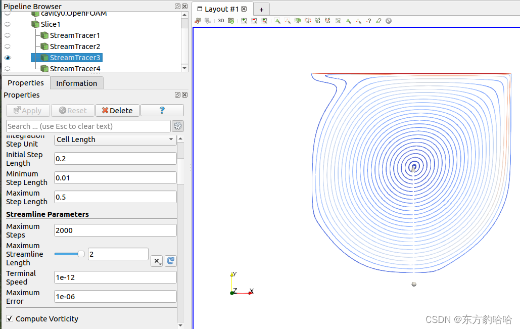 OpenFoam算例Cavity用paraview画流线图_paraview 流线图-CSDN博客