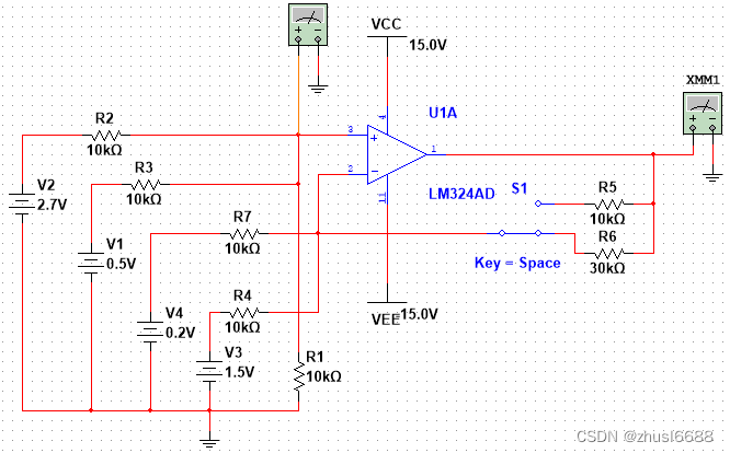 Multisim14.0仿真应用设计（十二）基于LM324的加减运算放大器仿真_multisim通过运算放大器设计如下特定方程式-CSDN博客