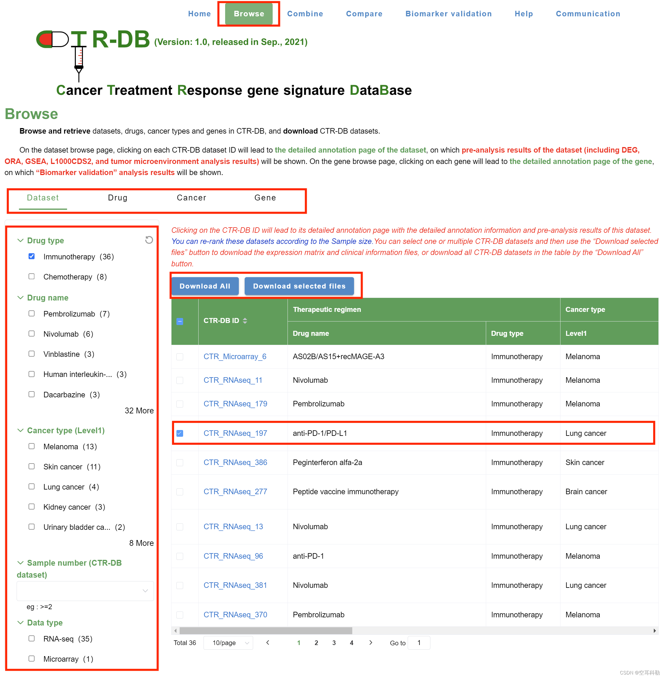 癌症用药响应预测标志物发现和验证的好帮手——癌症药物抵抗数据库CTR-DB，后悔没有早点开！详解！收藏！-CSDN博客