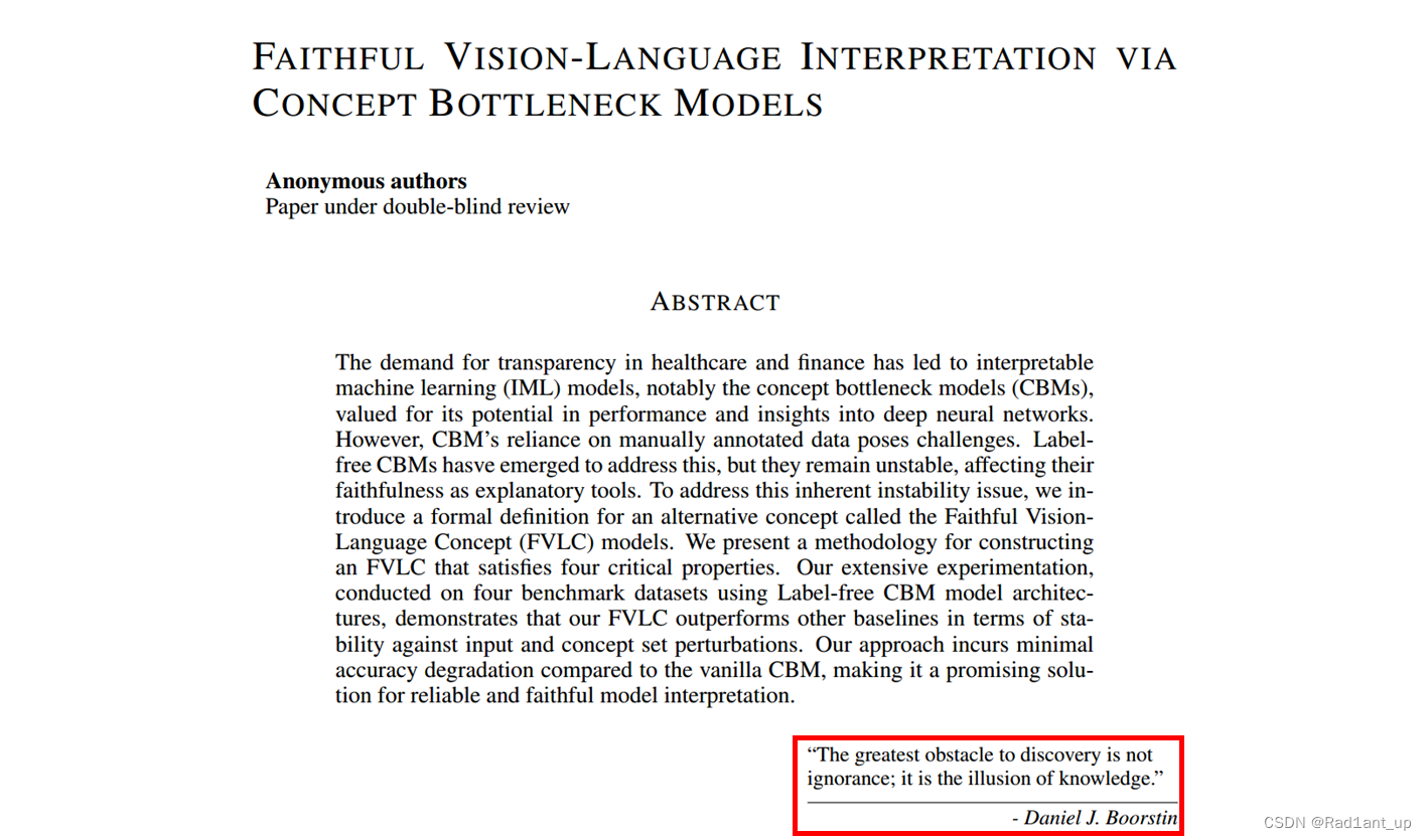 Faithful Vision-Language Interpretation via Concept Bottleneck Models (FVLC)-CSDN博客
