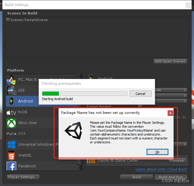 【Unity 3D】打包报错：Package Name has not been set up correctly_unity package name has not been set up ...