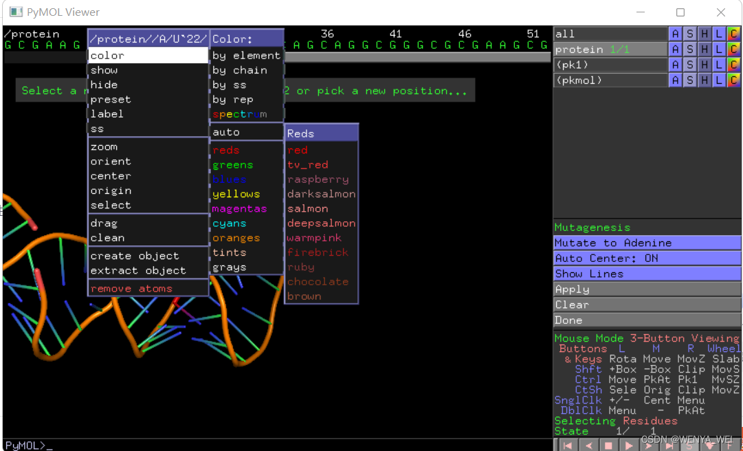 如何使用Pymol把RNAcomposer合成的三级RNA结构转变为DNA结构_pymol如何更改碱基形状-CSDN博客