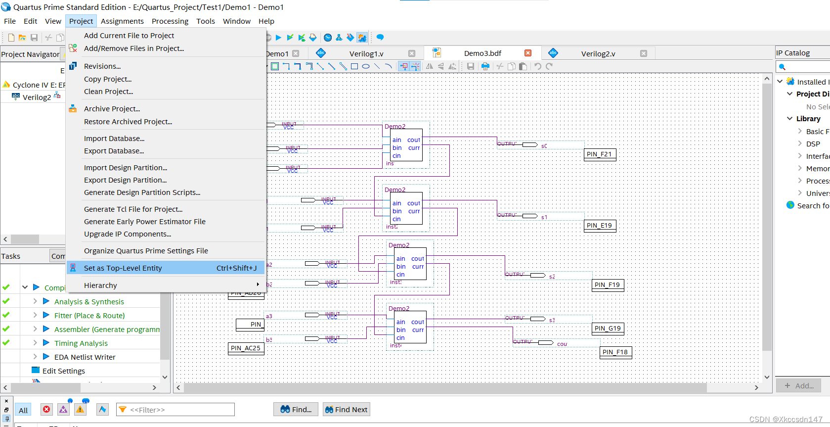 FPGA——DE2-115开发板实现一位全加器与四位全加器 Quartus使用教程-CSDN博客