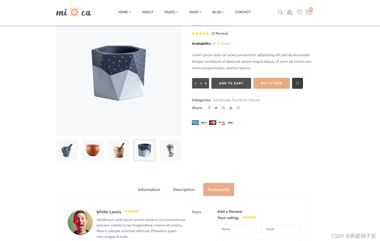 【前端素材】推荐优质在线创意手工艺品网站设计Mioca平台模板（附源码）_面向小众手工艺品的电商网站设计-CSDN博客