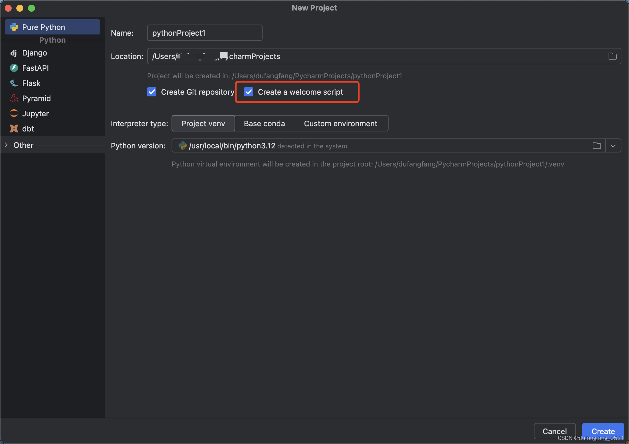 Mac电脑Pycharm首次创建程序时无mian.py文件_pycharm新建项目没有main文件-CSDN博客