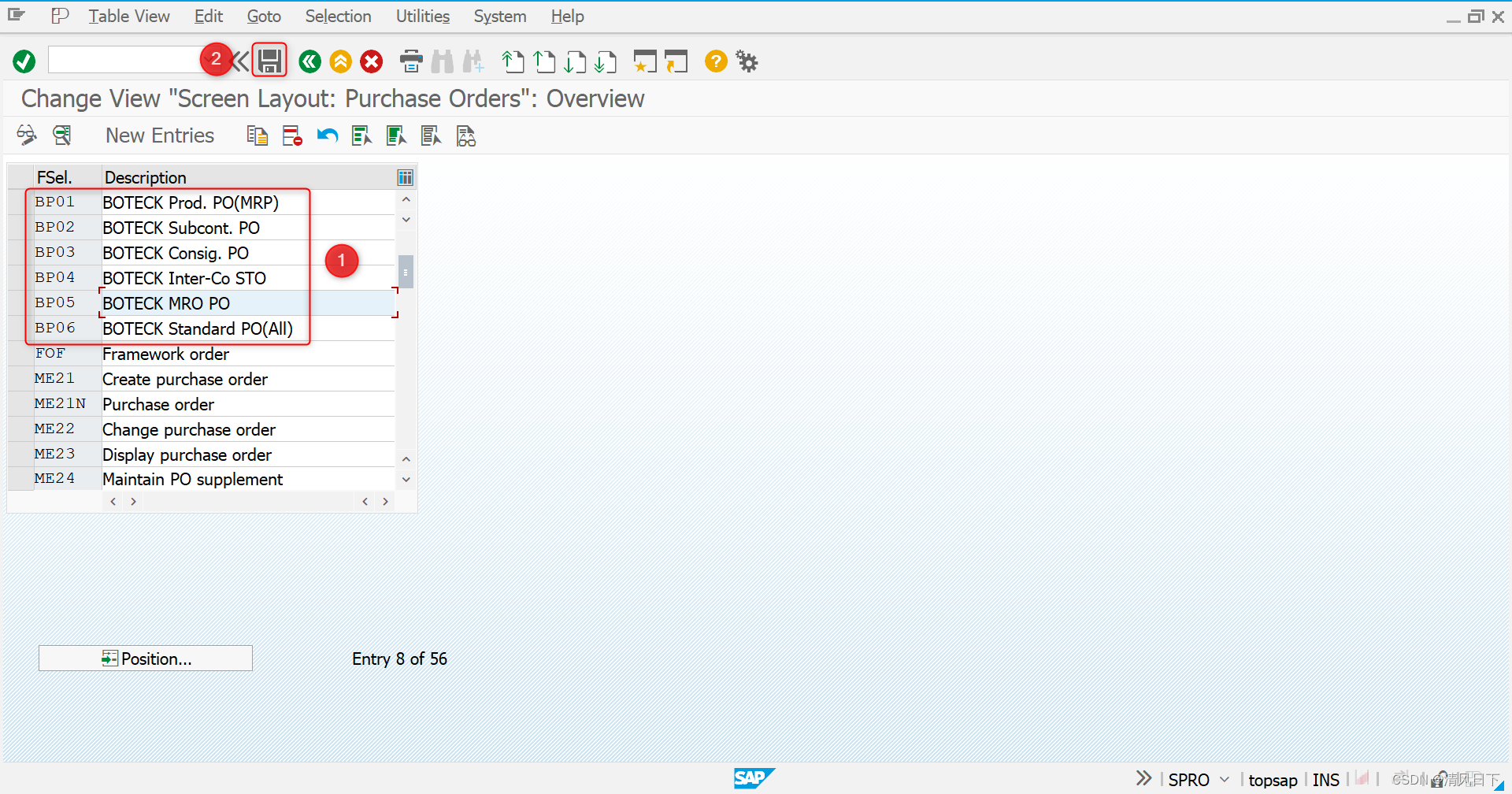 33 MM配置-采购-采购订单-定义凭证层的屏幕格式(OMH6-Define PO Screen Layout at Document ...