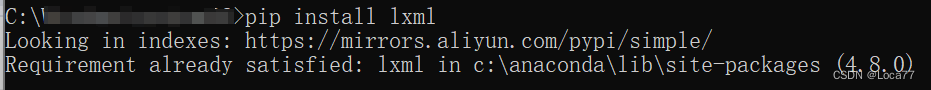 cmd安装lxml报错“Defaulting to user installation because normal site-packages is not writeable“的解决方法 ...