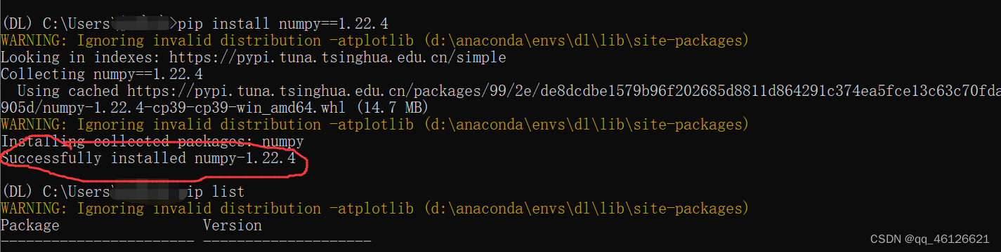 Warning Ignoring Invalid Distribution Atplotlib Danacondaenvsdllibsite Packages
