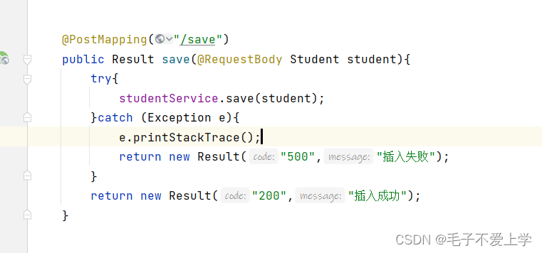 后端java spring boot框架 一张表的增删改查+postman测试 student表_springboot后端查表-CSDN博客