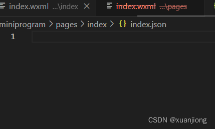 微信小程序开发报错[ miniprogram/pages/index/index.json.json 文件错误] miniprogram/pages/index/index.json ...