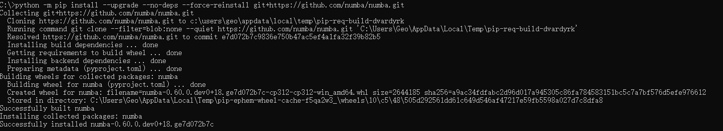 win10 下python pip 安装 numba（llvmlite)和torch_failed to build llvmlite error: could not build wh-CSDN博客