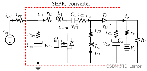 【论文推导】含内阻器件的SEPIC变换器的状态空间推导之一：状态空间平均方程-CSDN博客