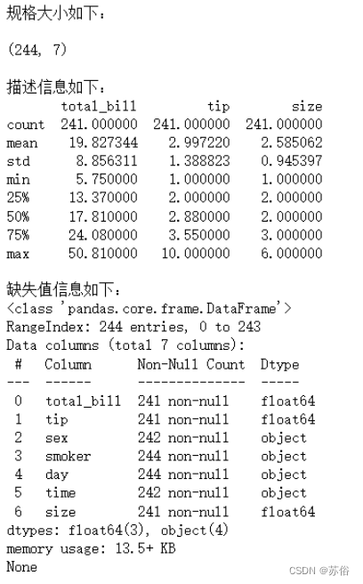 数据分析实战1——小费数据的数据分析实训题对小费数据集进行随机修改后进行预处理 Csdn博客