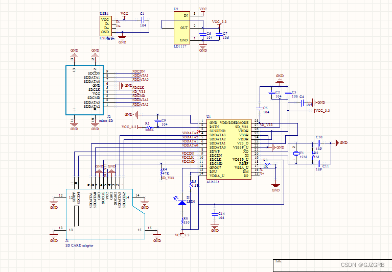 基于安国AU6631芯片设计 SD卡TF卡读卡器硬件（原理图+PCB）工程文件，AD09设计的硬件工程文件_多路sd卡管理芯片-CSDN博客