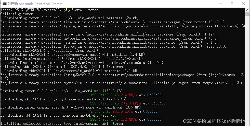 Windows系统/Anaconda（Python）环境下安装PyTorch【CPU版】_anaconda安装python>=3.8与pytorch>=1.8-CSDN博客
