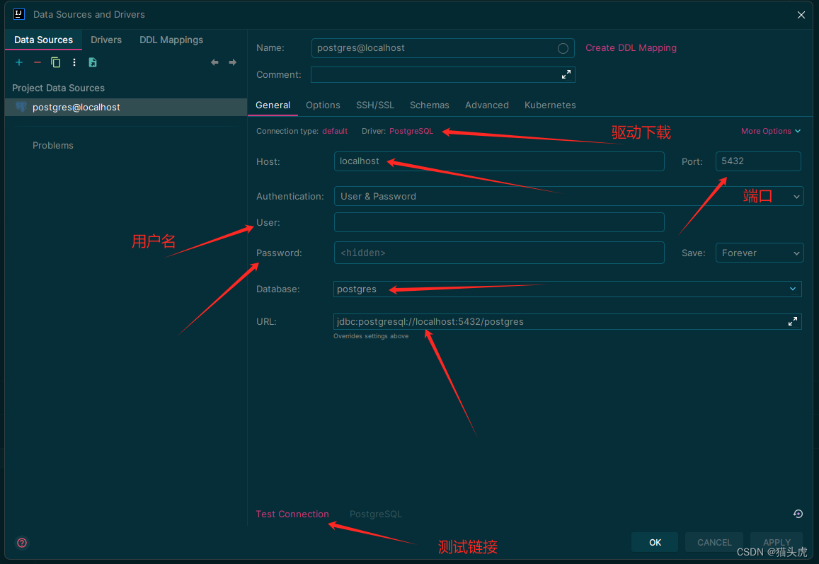 如何使用IDEA连接PostgreSQL数据库：从新手到高手的全面指南_idea配置数据库驱动程序 org.postgresql.driver-CSDN博客