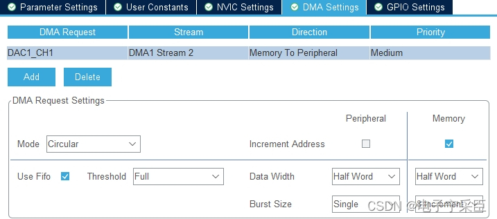 STM32H7利用片上DAC加DMA双缓冲实现DDS_stm32 h7 dma-CSDN博客