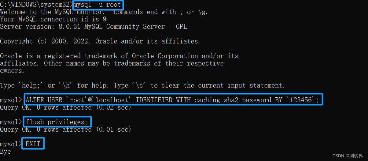 MySQL8密码重置——Windows环境_windows修改mysql8.0密码-CSDN博客