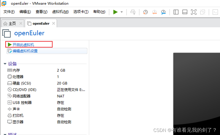 vmware 安装 openEuler_offline standard iso-CSDN博客