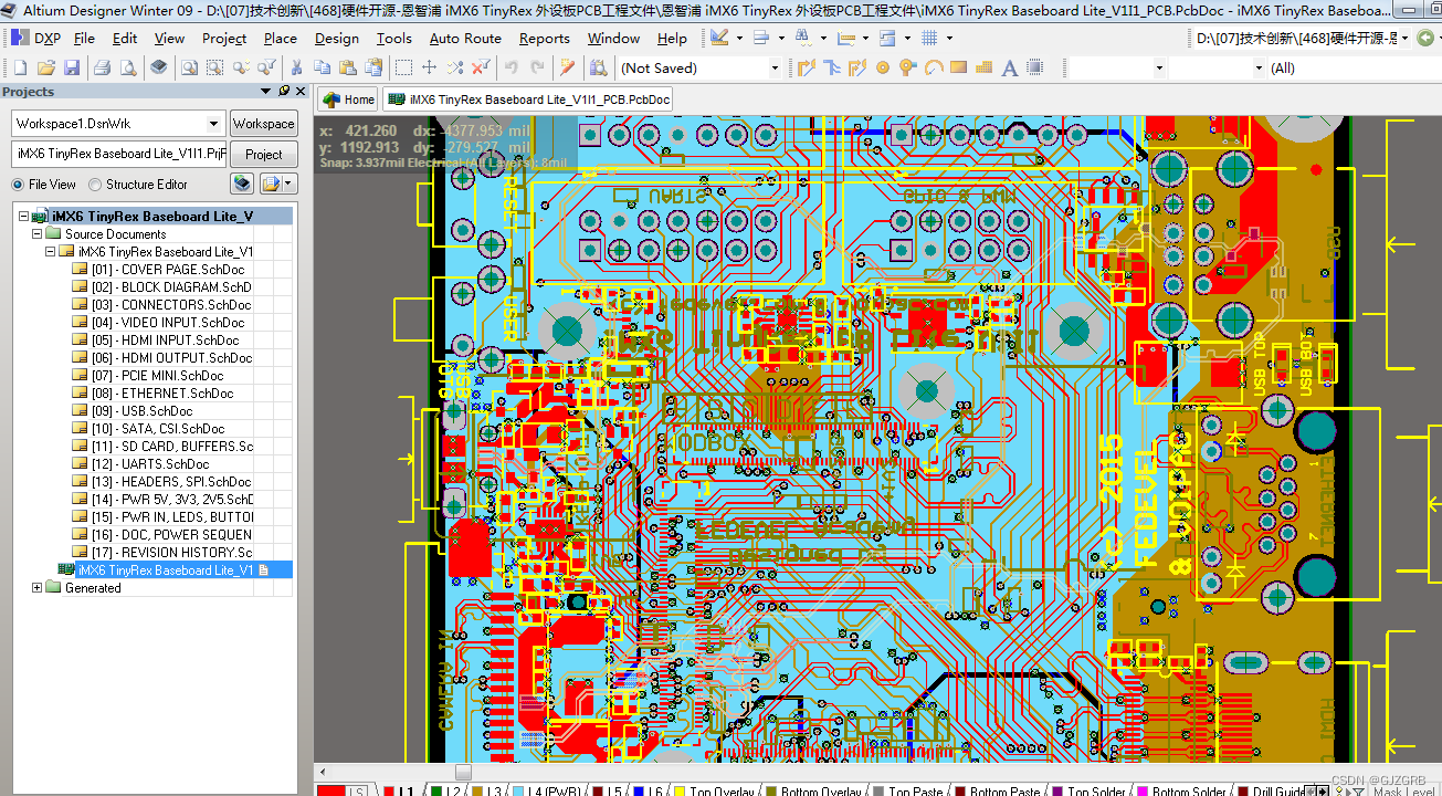 基于 iMX6Q CORTEX-A9 核心板 TinyRex 外设应用开发底板硬件（原理图+PCB） 工程文件-CSDN博客